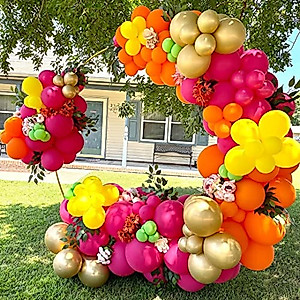 LANGXUN 7.2ft Large Size Golde Metal Round Balloon Arch kit, for Birthday Party Decoration, Wedding Decoration, Graduation and Baby Shower Photo Background, Christmas Decorations