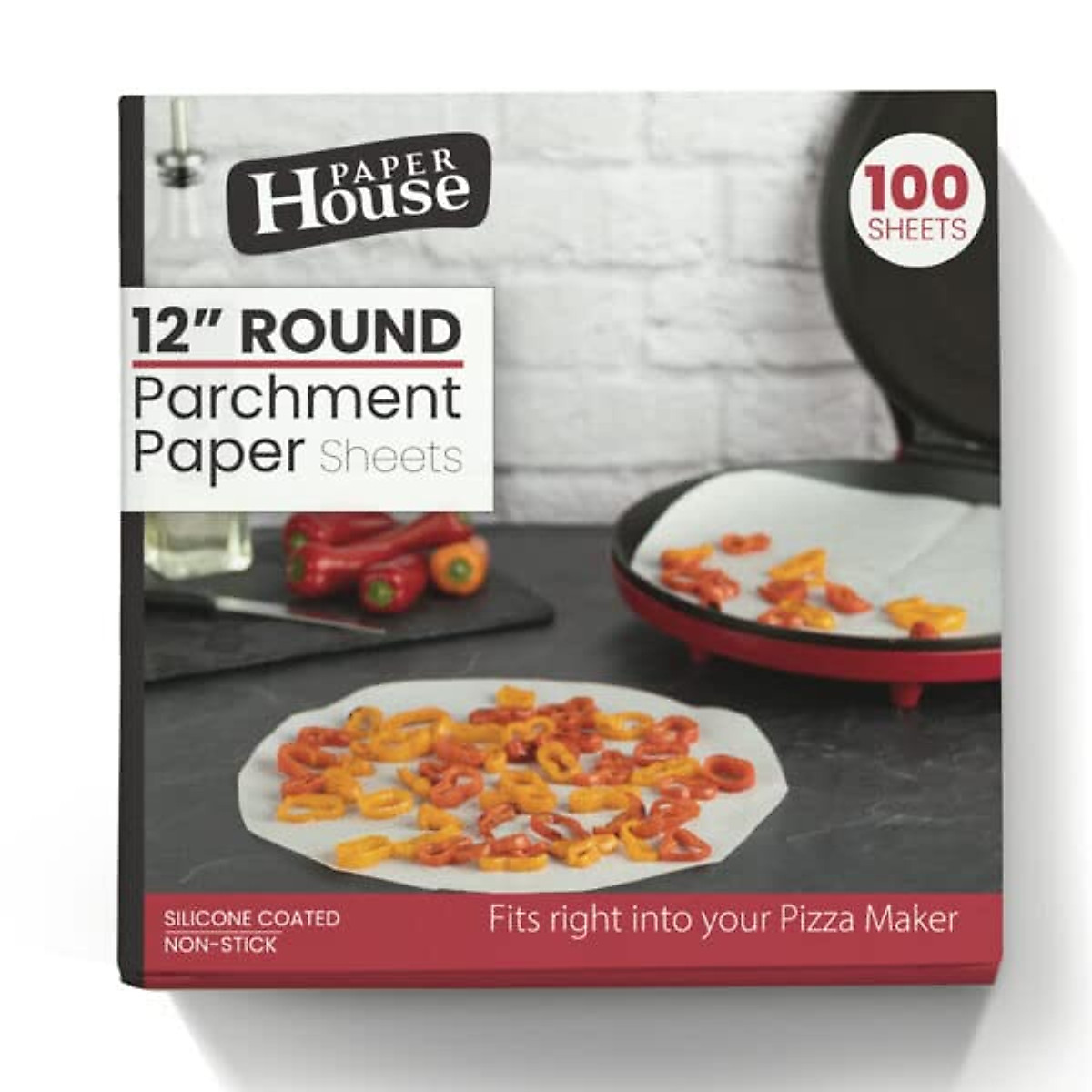 Party Bargains 14″ Round Parchment Paper - 200 Sheets Parchment Paper Rounds, Pre-cut Silicone Coated Baking Paper, Perfect for Air Fryer Liners, Baking, Roasting, Cake, and Pizzas