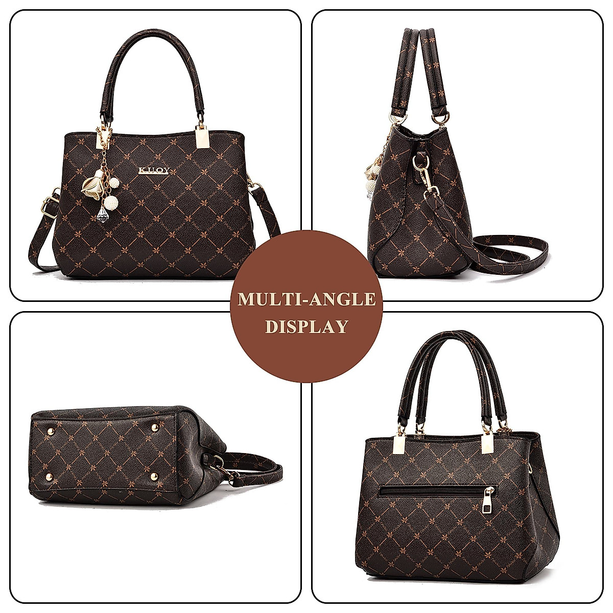 Women Satchel Handbag Ladies Purses Handbags Women PU Leather Crossbody Bag Small Tote Bag Shoulder Bag Gifts for Her (A/Beige)