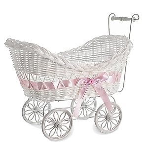 Large Tricycle Artificial Flower Vase Plant Stand-Rattan Basket Handmade Tricycle Planter Garden Decor,Bike Bicycle Pot for Weddings Home Decor Props Gift Table Centerpieces Arrangement Ornament