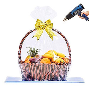 LazyMe Extra Large Jumbo Shrink Wrap Bags Cellophane Bags for Easter Baskets - 40x47 Inch Premium Quality Bags (5 pcs)
