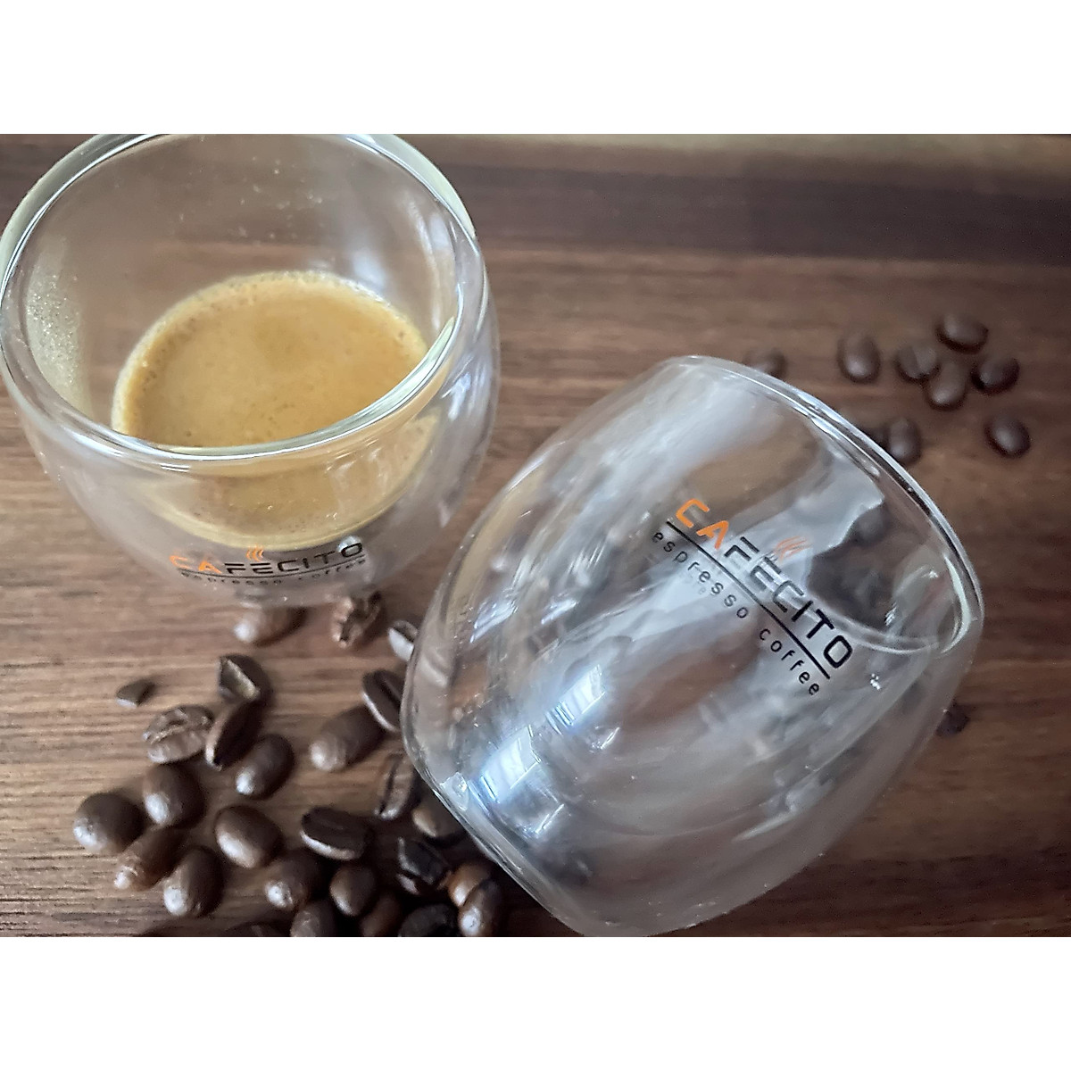 Cafecito Espresso Coffee Cafecito Double Wall Espresso Glass Cups | 80ml Espresso Shot Glass Cups Set of 2 Shot Cups Set