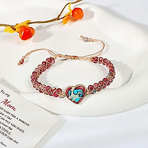 Sisters Gifts from Sister Jasper Heart Bracelet for Sisters Unique Sister Birthday Gift Ideas Christmas Friendship Gifts for Sisters from Sisters Handmade Beaded Bracelets Sister Gifts for Women