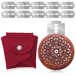 Windspeed 1+10 Pcs Sourdough Bread Lame Scoring Tool, Best Bread Lame Cutter For Sourdough Bread Lame Wooden Bread Lame Dough Scoring Tool Include 10 Razor Blades and Storage Cover