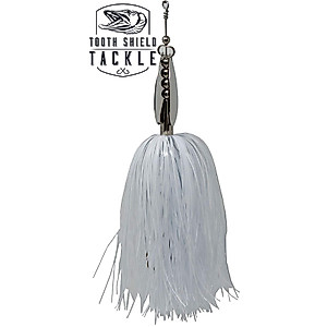 Tooth Shield Tackle Chubby Musky Bucktail (White) Muskie Pike Double 9 Inline Spinner Musky Lures Baits Tackle