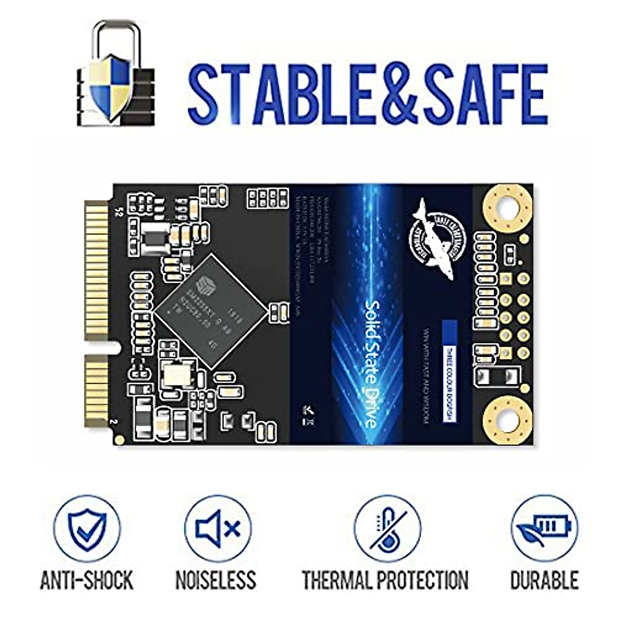 Dogfish mSATA SSD 250GB 3D NAND TLC SATA III 6 Gb/s, mSATA (30x50.9mm) Internal Solid State Drive - Compatible with Desktop PC Laptop - (MSATA 250GB)