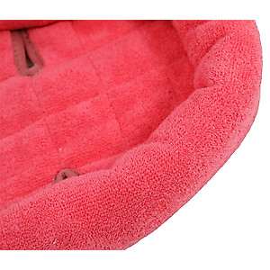 Long-Ci 2-in-1 Baby Insert Cushion Pad with Head Neck Body Support Pillow in Plush Terry for Newborn (Red Beige)