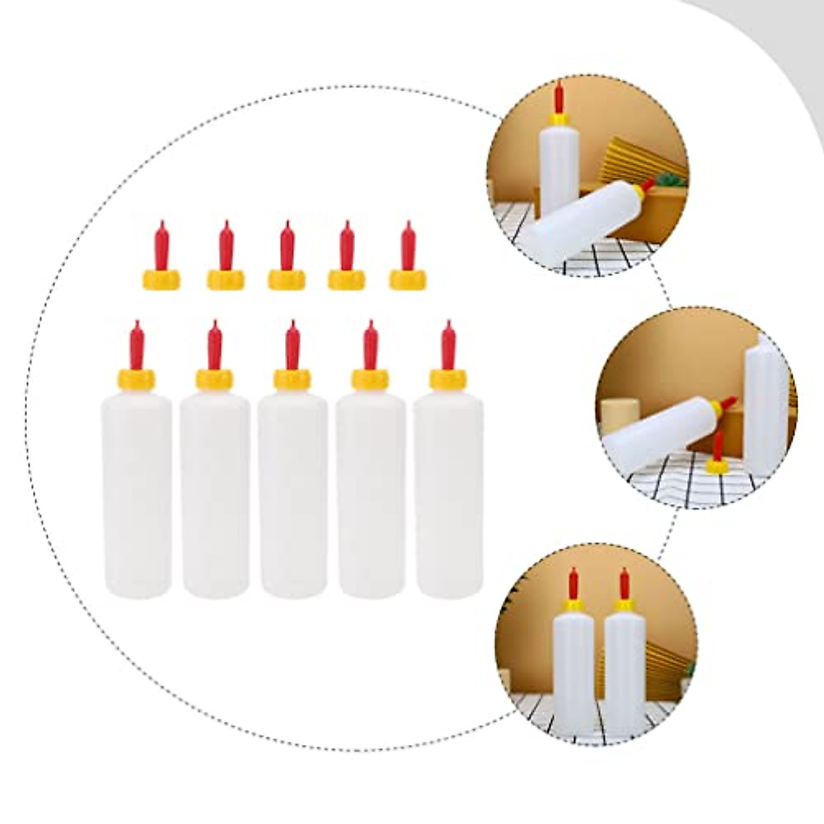 5pcs Pet Nursing Bottles with 5pcs Nipple for Goats Small Animal Milk Drink Nipple Bottle for Nursing Lambs and Goat Kids