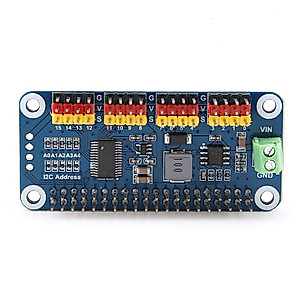 Raspberry Pi Expansion Board,Jadpes Steering Actuator Driver Board 16-Channel 2-Bit Resolution Raspberry Pi PWM Servo Motor IIC Interface Module for Robot