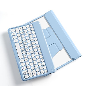 LeiJue 360 Rotatable Keyboard Case for iPad 10th Generation 2022,Magnetic Detachable Keyboard with Transparent Hybrid Stand Cover fit for iPad 10 Gen 10.9 inch (Blue)