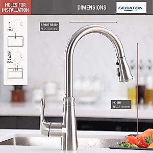 Touchless Kitchen Faucet with PullDown Sprayer,20 Single Kitchen Sink Faucets Black Pull Out Sprayer,High Arc Pulldown Single Handle for Motion Sensor 3 Hole Deck Mount (MJ-Brushed Nickel)