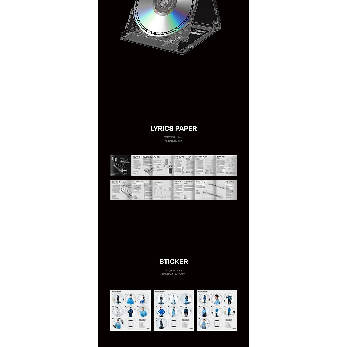 NCT Universe 3rd Album Jewel Case Ten Version CD+16p PhotoBook+12p Lyrics Paper+1p Sticker+1p PhotoCard+1p Universe Card+Message PhotoCard Set+Tracking Kpop Sealed