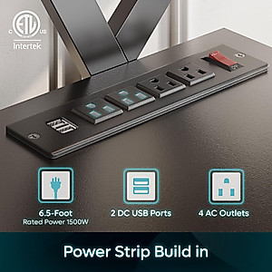 Bestier LED TV Stand with Power Outlets for 70/75/80 inch TV, Gaming Entertainment Center with Storage for PS5, 70 Inch Modern TV Cabinet with Drawers for Living Room, Bedroom, Carbon Fiber Black