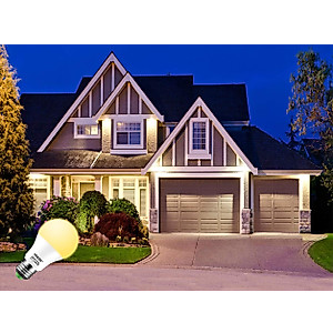 HEKEE Dusk to Dawn Sensor Light Bulbs LED A19 810 Lumens, Outdoor Porch Lights, 60 Watt Equivalent, Warm White 2700K Soft White Security Bulb(Auto on/off), E26 Screw Base(4 Pack)