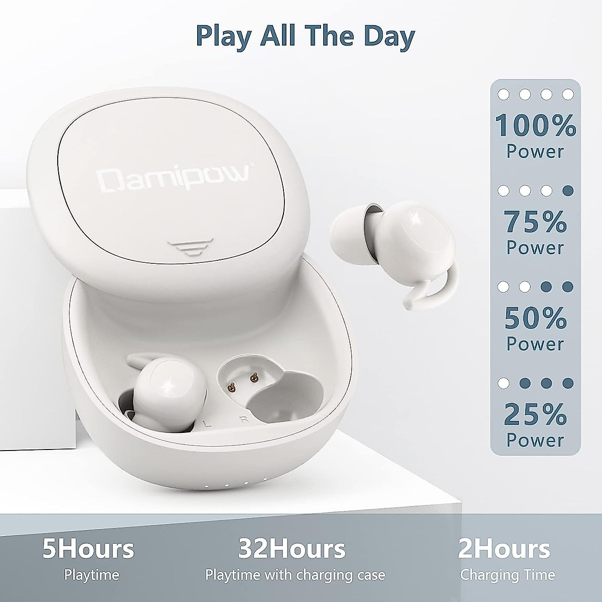 Bluetooth Sleep Earbuds, Noise Blocking Small Buds for Sleeping, Wireless Sleep Headphone Comfortable Fit, Invisible and Skin-Soft in-Ear Designed for Side Sleepers, Insomnia, Snoring, Work, Leisure