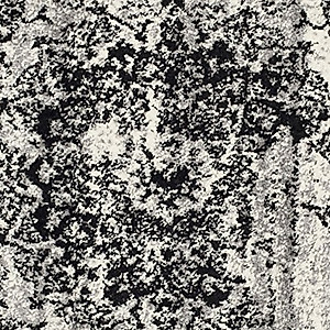 SAFAVIEH Adirondack Collection 4' Round Silver / Black ADR101A Oriental Distressed Non-Shedding Dining Room Entryway Foyer Living Room Bedroom Area Rug