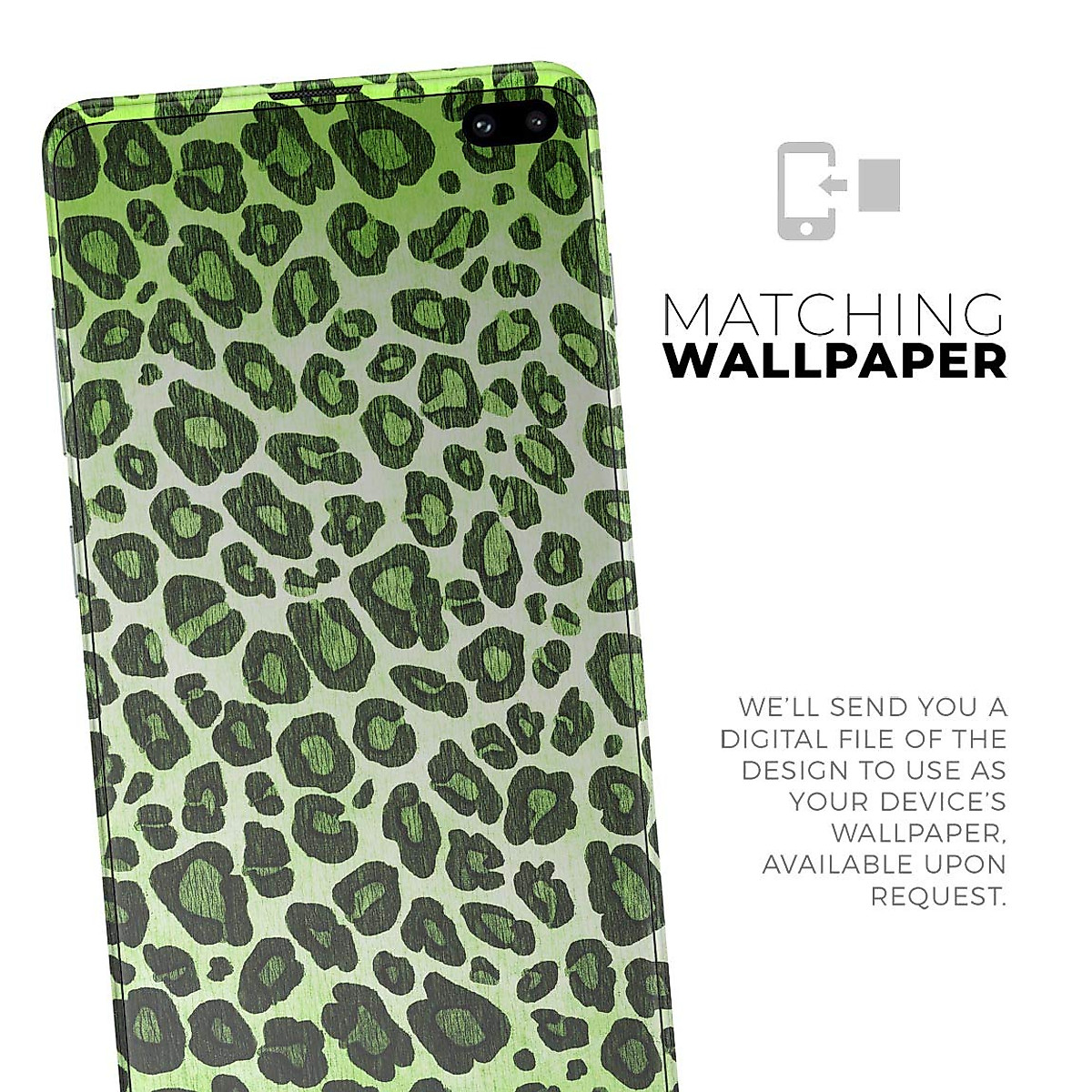 DesignSkinz Vibrant Green Leopard Print Protective Vinyl Decal Wrap Skin Cover Compatible with The Samsung Galaxy S20 (Screen Trim & Back Glass Skin)