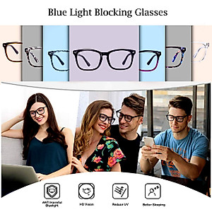 MAXJULI Fake Glasses with Cute Nerd Frame Reading/Gaming/TV/Phones Glasses for Women Men (Purple Gradient Pink)