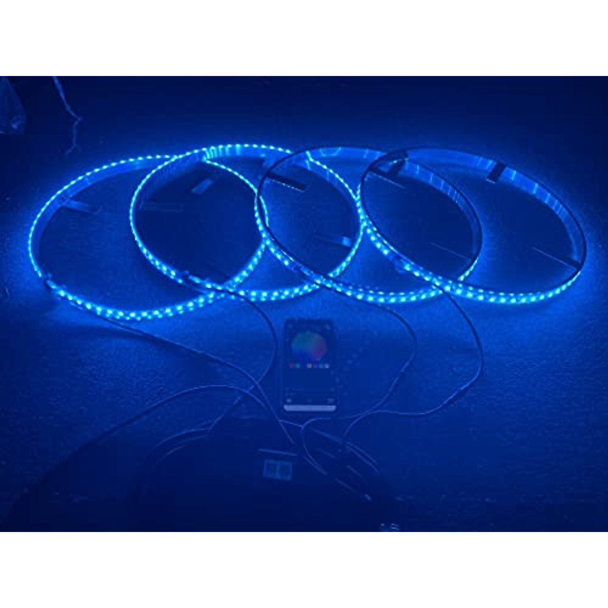 Sando Tech Dream Chasing Colors Flow 15.5‘’ LED Wheel Ring Lights Rim Lights Tire Lights Blue-Tooth App Controlled 4 Lights