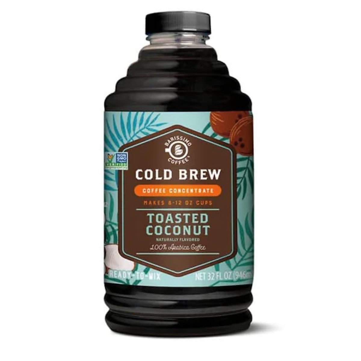 Cold Brew Coffee Concentrate, Toasted Coconut Flavor, Perfect for Instant Iced Coffee, Cold Brewed Coffee, and Hot Coffee - 100% Arabica, Ready to Mix - 32 FL OZ