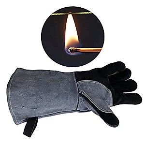 Haulonda Welding Gloves,16inch 932°F Fire/Heat Resistant Gloves for Forge Tig Mig Fireplace Grill BBQ Stove Oven Baking,Pruning flowers Gardening Campfire