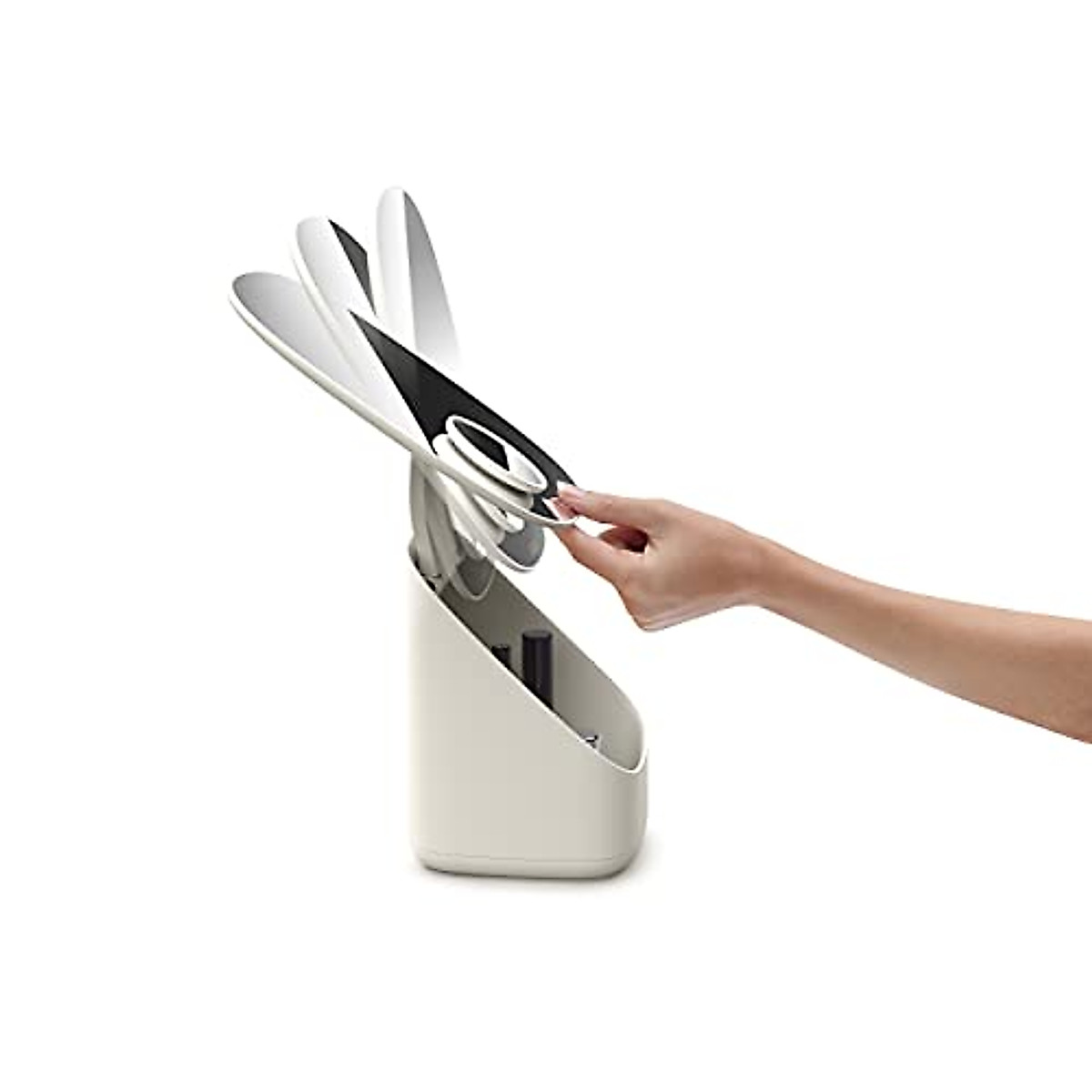 Joseph Joseph Viva Makeup Cosmetic Storage Organizer, Large with Mirror, Shell