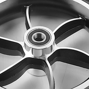 10in Wheelchair Wheel Replacement Tires Wheels Solid Wheel Tyre Rubber Inflatable Caster Anti‑skid for Electric Front Wheelchair 6001 Bearing with 12mm Hole