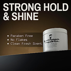 Gentlemen Republic 16oz Refined Hair Gel for Men - Premium Men's Hair Styling Product, 24 Hour High Hold & Shine. No Beeswax, Alcohol, or Parabens, Humidity Resistant