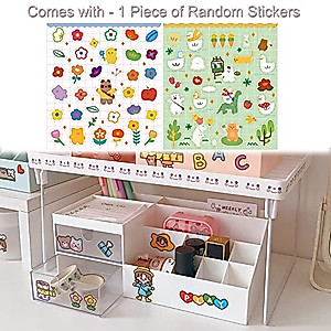 Kayviex Makeup Desk Organizer, DIY Makeup Storage Box with Drawers for Cosmetics, Skincare, Lipsticks, Jewelry, Ideal for Bedroom and Bathroom Countertop, Pure White