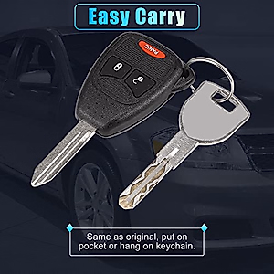 X AUTOHAUX OHT692427AA 315MHz Replacement Keyless Entry Remote Car Key Fob for Dodge Avenger Charger Caliber Durango for Ram for Jeep Commander 3 Button with Door Key