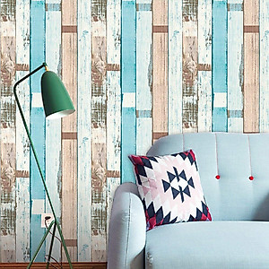 GLOW4U Decorative Wood Panel Pattern Contact Paper Self Adhesive Shelf Liner for Kitchen Cabinet Countertop Shelves Table Furniture Craft Door Wall Decal 17.7 Inch by 16 Feet