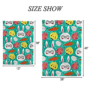My Little Nest Seasonal Garden Flag Easter Bunnies Eggs Double Sided Vertical Garden Flags for Home Yard Holiday Flag Outdoor Decoration Farmhouse Banner 12"x18"