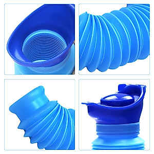 Flap Retractable Portable Blue Men's Urinal, 26fl oz (750ml) Men's Urine Bottle Without Side Leakage - Urinal for Hospital, Emergency and Travel