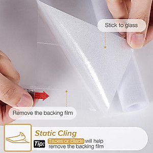 rabbitgoo Frosted Glass Window Film, Privacy Film for Glass Windows Static Cling, Removable Indoor Frosting Clings for Bathroom, Pure, 11.8 x 78.7 inches