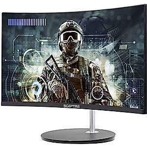 Sceptre Curved 24" 75Hz Professional LED Monitor 1080p 98% sRGB HDMI VGA Build-in Speakers, Machine Black 2021