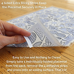 Suessie Disposable Placemats for Baby, Happy Owls (60 Count)