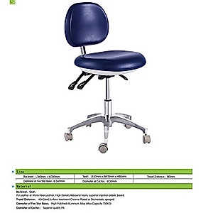 Deluex Dental Mobile Chair Surgical Doctors Nurse Stool with Backrest PU Leather from Purple-Violet