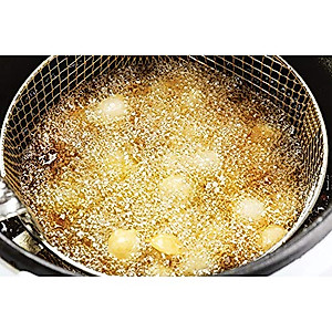 HIC Kitchen HIC Fry Basket, 18/8 Stainless Steel, 7-Inches, Metallic