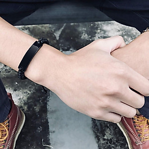 XUANPAI Couples Bracelets for Him and Her,Personalized Stainless Steel Curb Chain Bracelets,Custom Matching Bracelets for Couples Birthday Valentine's Day Christmas Gift for Women Men (Style24)