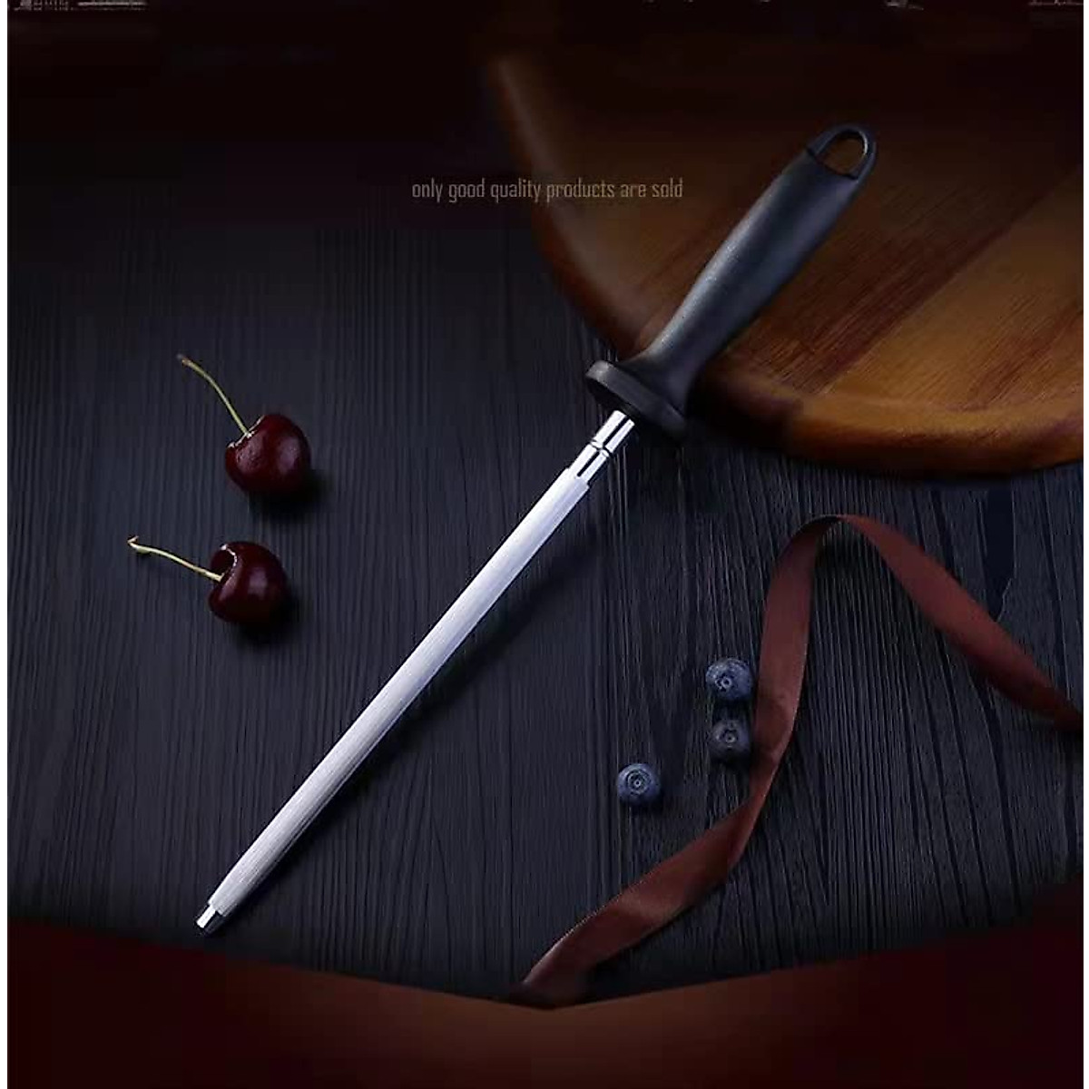 Eczixnczo Knife Sharpening Rod Steel Professional Kitchen Sharpener Honing Rods knife honing rod13 Inch Steel Rod