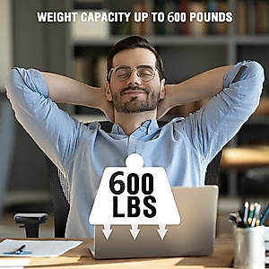 Big and Tall Office Chair 600lbs, Ergonomic Computer Desk Chair for Heavy People with 4D Adjustable Armrest and Lumbar Support, Heavy Duty Metal Base Mesh Chair with Wide Seat for Home Office