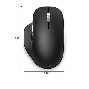 Microsoft Bluetooth Ergonomic Mouse - Matte Black with comfortable Ergonomic Design, Thumb Rest, up to 15months battery life. Works with Bluetooth enabled PCs/Laptops Windows/Mac/Chrome computers