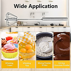 Newness Egg Whisk, Stainless Steel Hand Push Whisk Blender for Home - Versatile Tool for Egg Beater, Milk Frother, Hand Push Mixer Stirrer - Kitchen Utensil for Blending, Whisking, Beating & Stirring