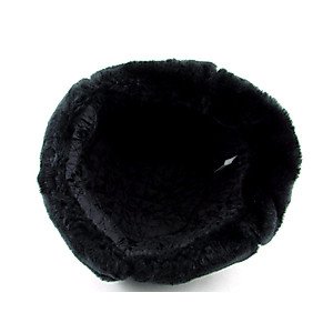 Russian Soviet Army Fur Military Cossack Ushanka Winter Hat (Black, 59(L))