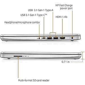 Newest HP 14 HD Premium Business Laptop PC | 10th Gen Intel Quad-Core i5-1035G1 up to 3.6GHz | 8GB RAM | 256GB SSD | WiFi | HDMI | Card Reader | Bluetooth | Windows 10 | Silver (Renewed)