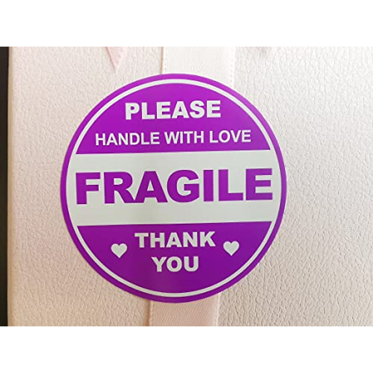 Ophisdesk 300 PCS 2 inch Round Purple Please Hand with Love Fragile Stickers Thank You Adhesive Label Fragile Stickers for Shipping Mailing Packing Envelope Present Jewelry Bag