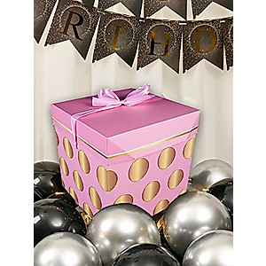 Elephant-package 8" Gift Box with Lid Ribbon (Pink Spot) for Girl Birthday Gift, Party Favor, Baby Showers, Christmas, from