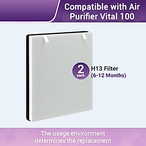 Aneedmore Vital100 Replacement Filter for LEVOIT Vital100 Air Purifier Activated Carbon pre-Filters, Part Number Vital 100-RF(2set)