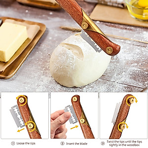 Tofficu Bread Lame Sourdough Scoring Tool Sourdough Bread Knife - Bread Making Accessories - Bread Razor Scorer With Blades and Storage Cover - Bread Cutter for Homemade Bread