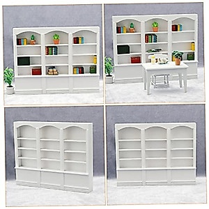 LIFKOME 1pc Mini Furniture Accessories Decked Accessories Book Display Case Mini Bookshelf Wooden Bookcase Locker Display Shelves Locker Miniture House Furniture Mini Furniture Accessory